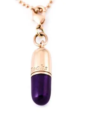 TRUE ROCKS Small Pill Pendant Necklace - Metallic