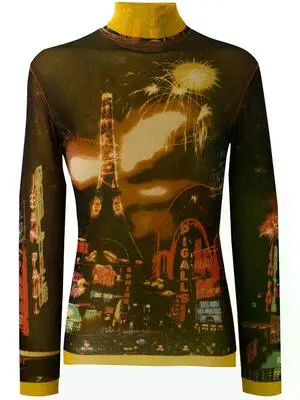 Jean Paul Gaultier Paris Print Top - Multicolour