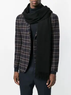 N.peal Large Woven Scarf - Black