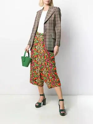 Comme Des Garçons Floral Embroidered Wide Leg Trousers