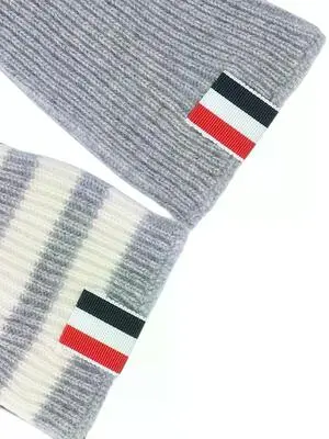 Thom Browne Cashmere Ribbed Gloves - Grey