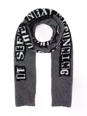 Valentino Garavani Slogan-embroidered Scarf - Grey