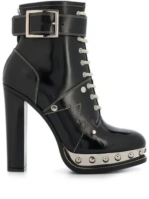Alexander McQueen Studded Platform Ankle Boots