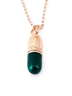 TRUE ROCKS Small Pill Pendant Necklace - Metallic
