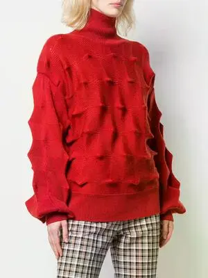 Issey Miyake Zigzag Structure Roll Neck Sweater