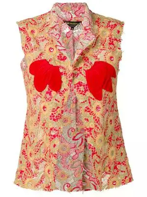 Comme Des Garçons Embroidered Waistcoat - Red