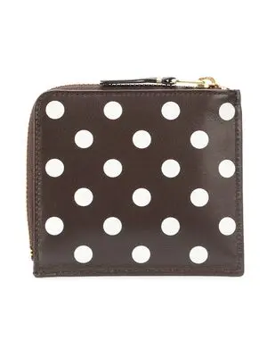 Comme Des Garçons Polka Dot Zipped Wallet - Brown