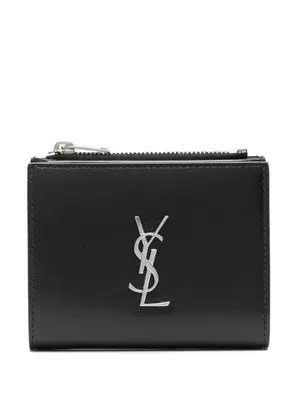 Saint Laurent Monogram Leather Wallet - Black