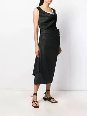 Comme Des Garçons 1995 Draped Wool Blend Midi Dress