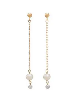 PERSEE 18kt Yellow Perlée Chain Drop Earrings - Gold