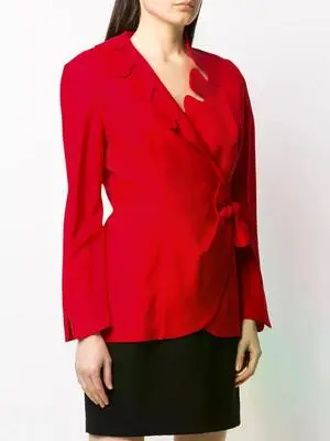 Thierry Mugler Scalloped Neck Wrap Jacket
