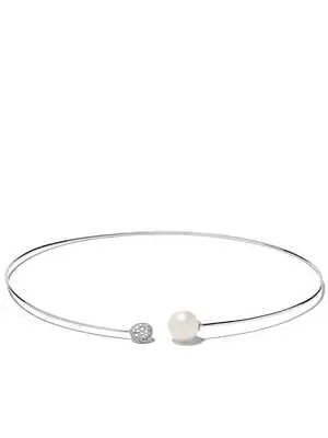 Yoko London 18kt White Gold Freshwater Pearl And Diamond Necklace - Silver