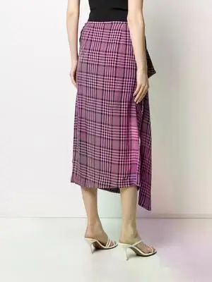 Colville Plaid Asymmetric Skirt