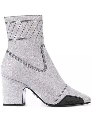 Off-White Glitter Ankle Boots