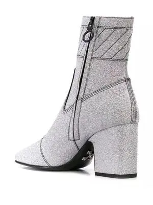 Off-White Glitter Ankle Boots