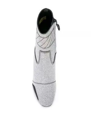 Off-White Glitter Ankle Boots