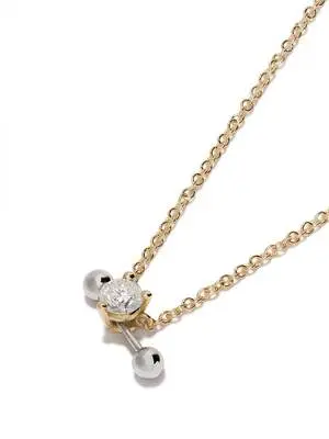 Delfina Delettrez 18kt Yellow And White Two In One Diamond Necklace