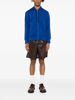 Play Comme Des Garcon Big Heart Zip-up Hoodie - Blue