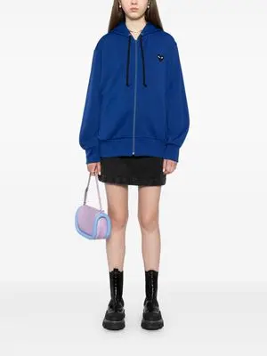 Play Comme Des Garcon Big Heart Zip-up Hoodie - Blue