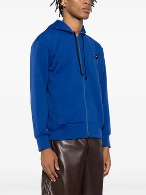Play Comme Des Garcon Big Heart Zip-up Hoodie - Blue