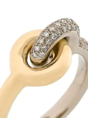 Charlotte Chesnais 18kt Yellow And White Maxi Twin Pave Diamond Ring