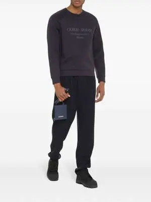 Giorgio Armani Logo Print Cotton Blend Sweatshirt