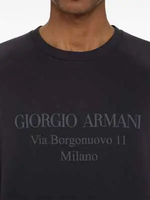 Giorgio Armani Logo Print Cotton Blend Sweatshirt