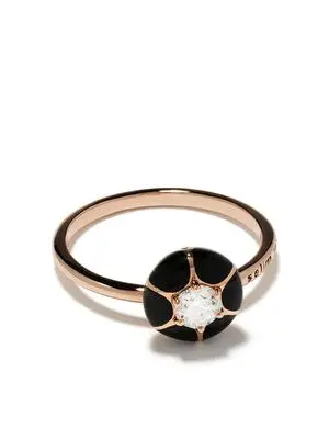 SELIM MOUZANNAR Selim Mouzannar 18kt Rose Gold Diamond And Enamel Ring Rose Gold
