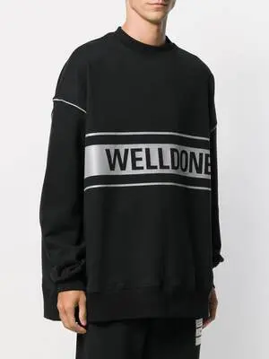 We11Done Logo Print Sweatshirt - Black