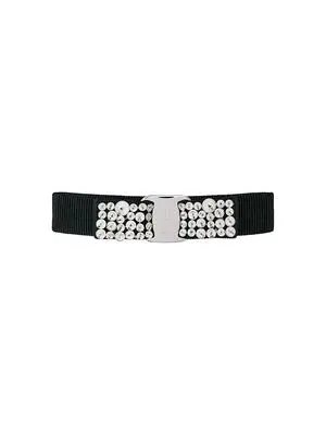 FERRAGAMO Vara Bow Crystal-embellished Hair Clip - Black