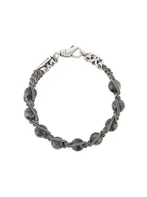 Emanuele Bicocchi Beaded Braided-chain Bracelet - Grey