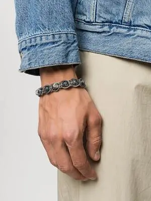 Emanuele Bicocchi Beaded Braided-chain Bracelet - Grey