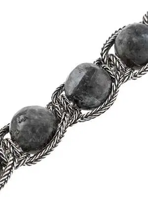 Emanuele Bicocchi Beaded Braided-chain Bracelet - Grey