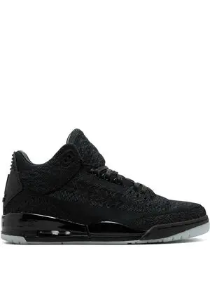 JORDAN Air 3 Retro Flyknit Cat Sneakers - Black