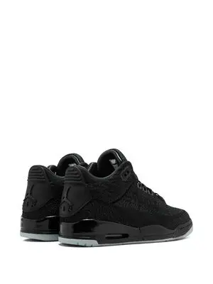 JORDAN Air 3 Retro Flyknit Cat Sneakers - Black