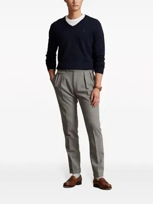 Polo Ralph Lauren Logo V-neck Jumper - Blue