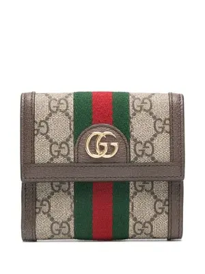 Gucci Ophidia Gg Web-stripe Wallet - Neutrals