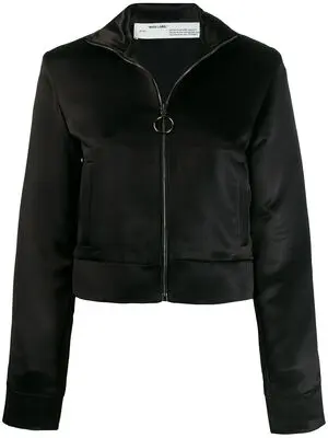 Off-White Contrast Stripe Zip-front Jacket