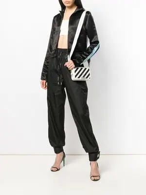 Off-White Contrast Stripe Zip-front Jacket