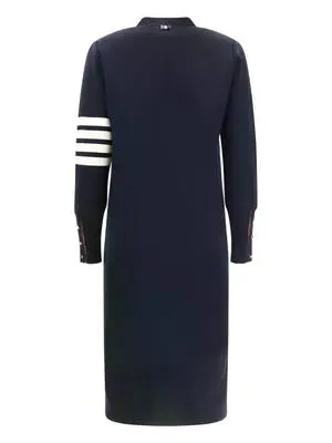 Thom Browne Merino Wool Milano V-neck Long Cardigan - Blue