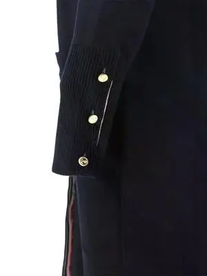 Thom Browne Merino Wool Milano V-neck Long Cardigan - Blue