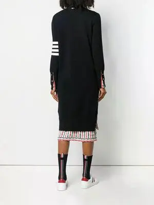 Thom Browne Merino Wool Milano V-neck Long Cardigan - Blue