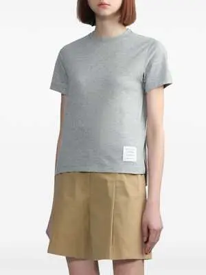 Thom Browne Logo-patch Cotton T-shirt - Grey