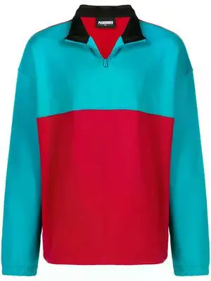 PLEASURES Contrast Panel Fleece Sweatshirt