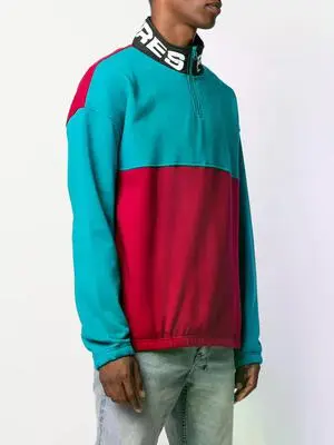 PLEASURES Contrast Panel Fleece Sweatshirt