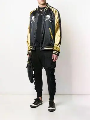 MASTERMIND WORLD Skull Print Bomber Jacket - Black