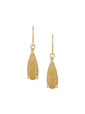 WOUTERS & HENDRIX Rutilated Quartz Drop Earrings - Gold