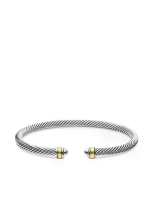 David Yurman 18kt Yellow Gold And Sterling Cable Bracelet - Silver