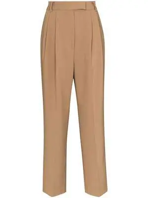 THE FRANKIE SHOP Bea Pleated Trousers - Brown
