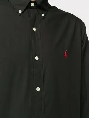 Polo Ralph Lauren Embroidered Logo Cotton Shirt - Black